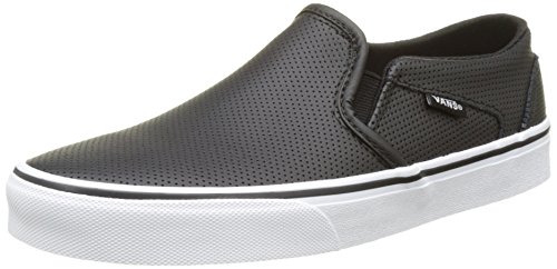 Vans Women's Low-Top Sneakers, Black(Black(perf Leather), 6.5 UK
