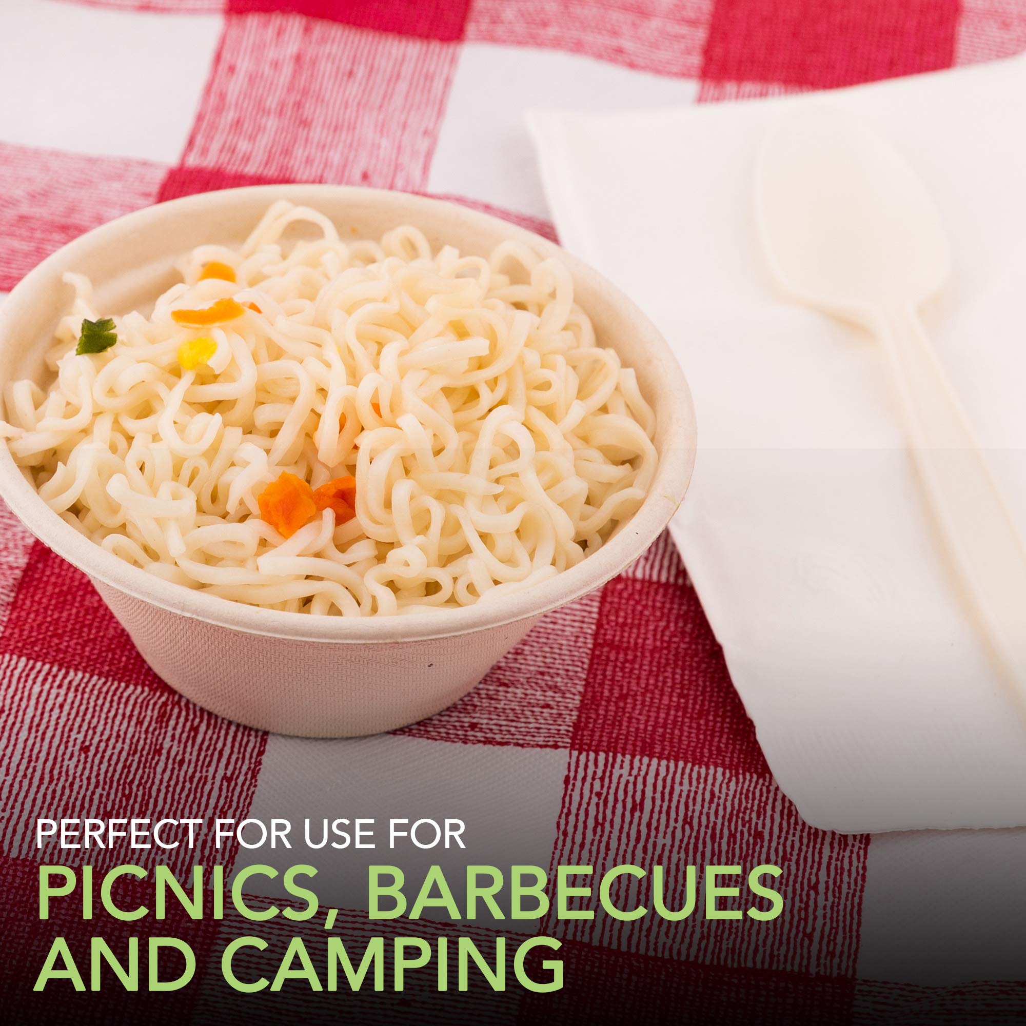Stock Your Home Compostable Bagasse Bowls - Eco Friendly Dinnerware - Biodegradable and Recyclable, 100 Pack, 8 Oz