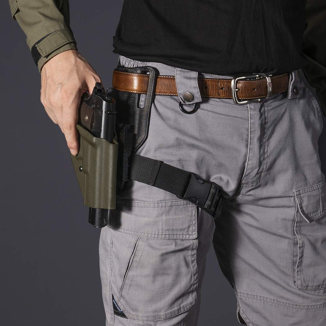 Tactical Leg Strap for Gun Holster 2 Pack Thigh Belt for Drop Leg Holsters Knife 1.5in/36mm EDC Leg Hanger for Universal Belt Loop Men Women Outdoors Hunting Elastic Nylon
