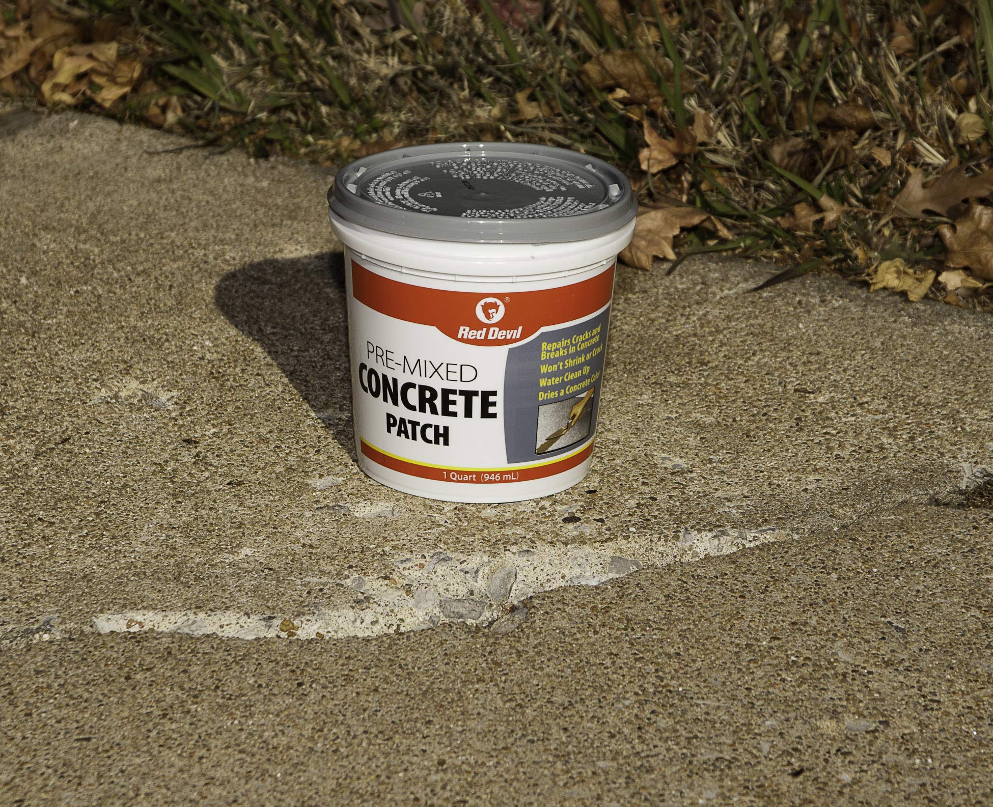 Red Devil 0645 Pre-Mixed Concrete Patch, 5.5 Oz Squeeze Tube, Pack of 1, Gray, 5 Fl Oz