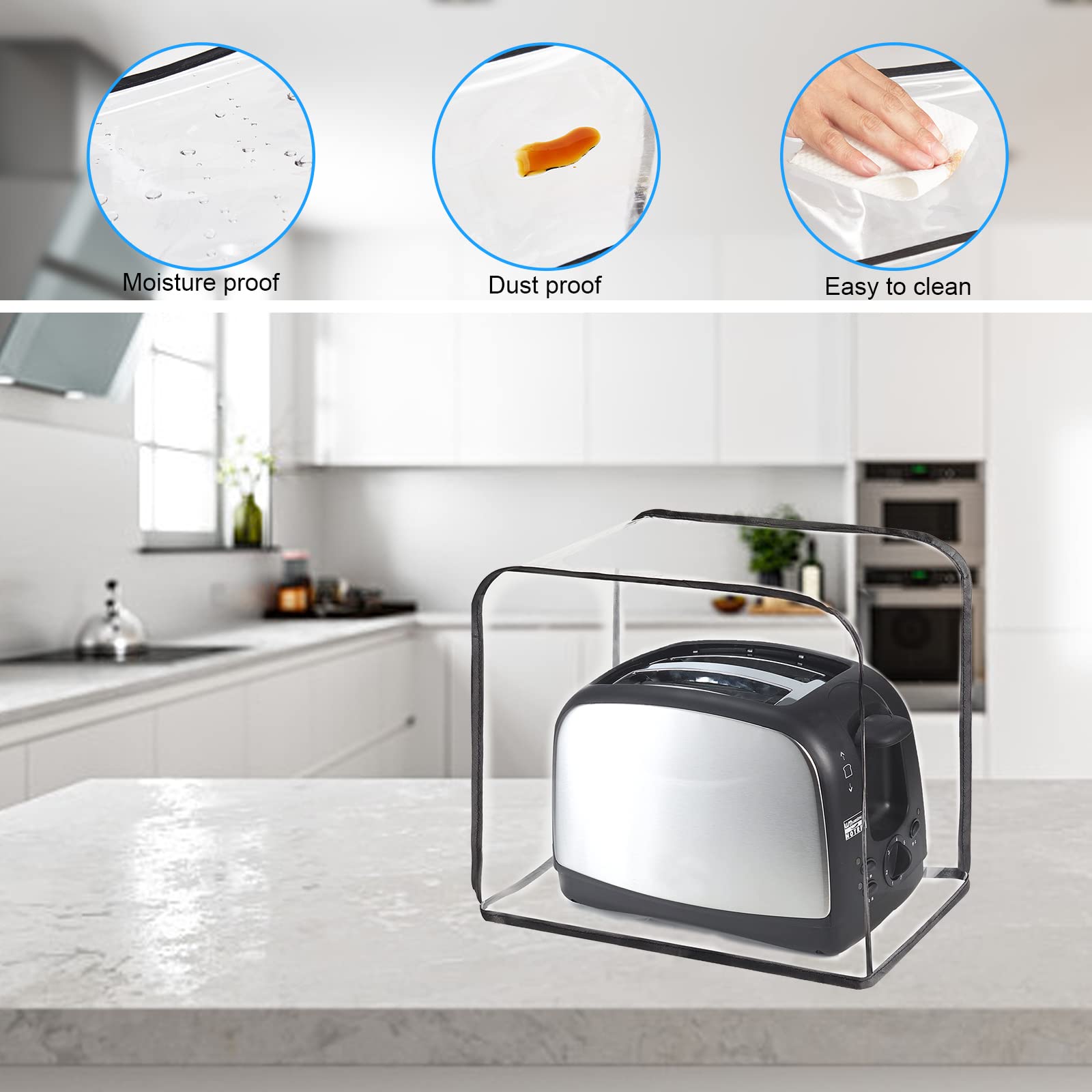 Toaster Cover, Quilted Toaster Cover 2 Slice,Kitchen Small Appliance Covers, Toaster Cover Fits for Most Standard 2 slice Toasters, Universal Size Microwave Oven Dustproof Cover Women Gift