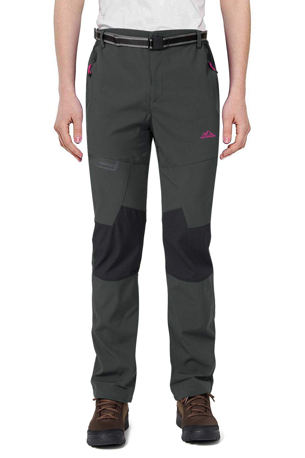 TACVASEN Women's Thick Pants Hiking Snowboard Snow Pants Reinforced Knees, Purple, 36