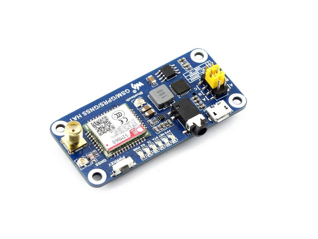 Waveshare GSM/GPRS/GNSS/Bluetooth HAT for Raspberry Pi 2B/3B/3B+/Zero/Zero W Based on SIM868 Support SMS Data Transfer ect.