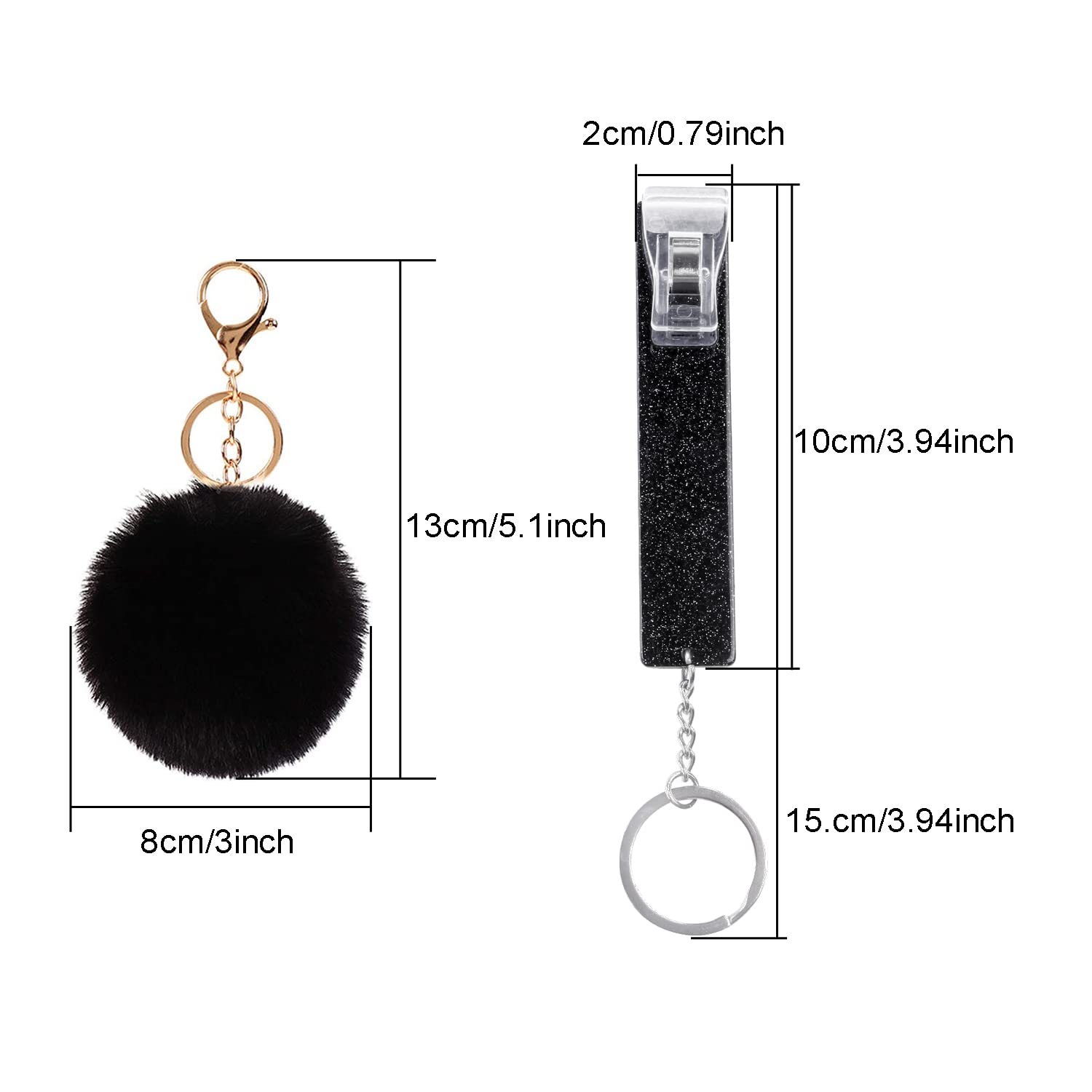 XIANGXING Credit Card Puller, Cute Acrylic Debit Bank Card Grabber for Long Nails ATM Keychain with Pom Pom Ball and Plastic Clip