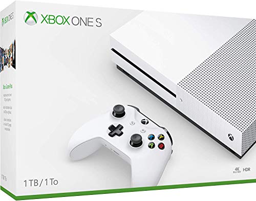Xbox Microsoft One S Console w/ 1TB SSD, White, with One Wireless Controller, 4K Ultra Blu-ray and 4K Video Streaming, Family Christmas Holiday Bundle + CUE Accessories