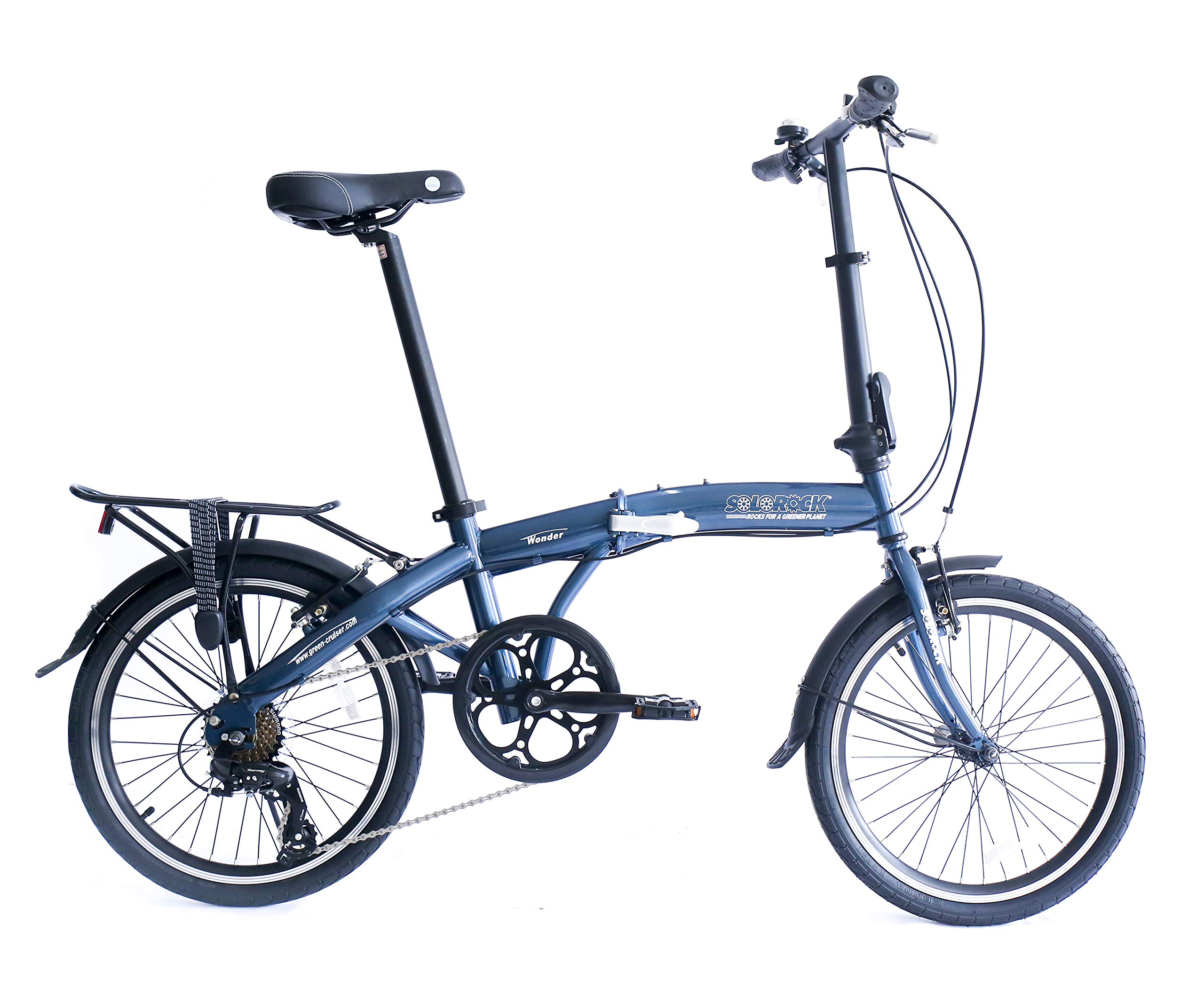 SOLOROCK 20" 7 Speed Steel Folding Bike - Wonder (Metallic Blue)