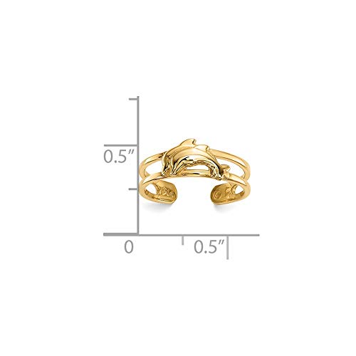 Saris and Things 14K Yellow Gold Dolphins Toe Ring