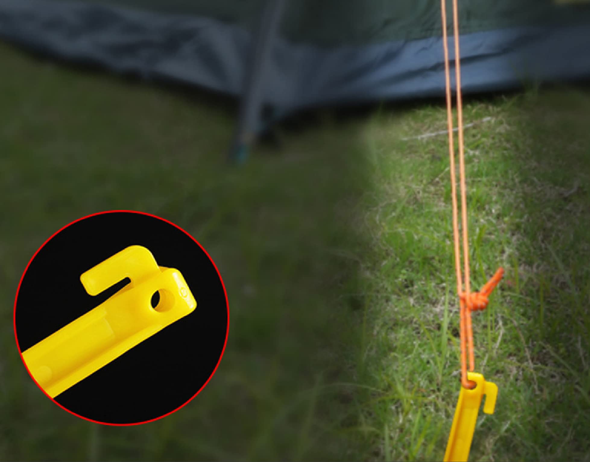 Tent Stakes for Sand ,Plastic Tent Stakes Heavy Duty, Lighter and Safer Than Tent Stake Metal,9 Inch Yellow Tent Stakes for Sand/Sand Stakes for Beach (24 Pack)