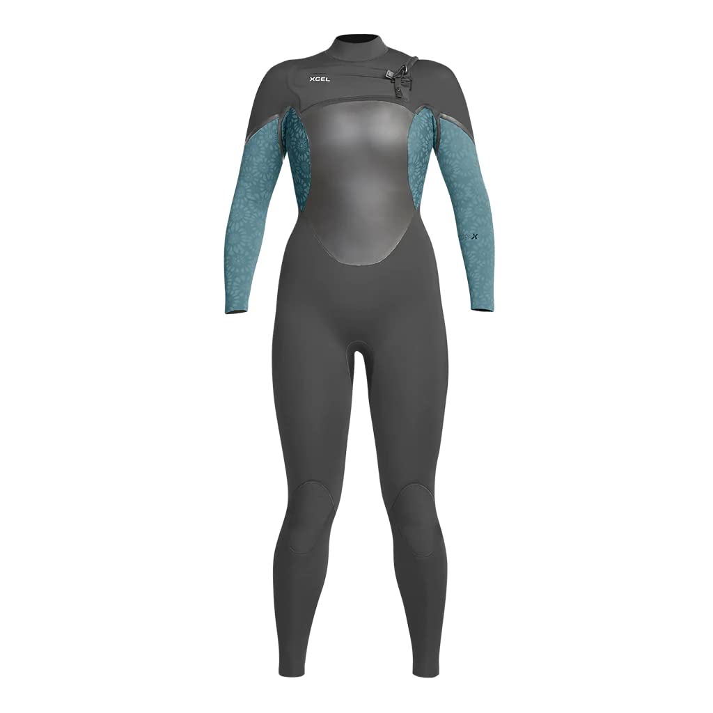 XCEL Womens Axis X 4/3mm Fullsuit - Graphite/Tinfoilfoil Flower | 8 Short