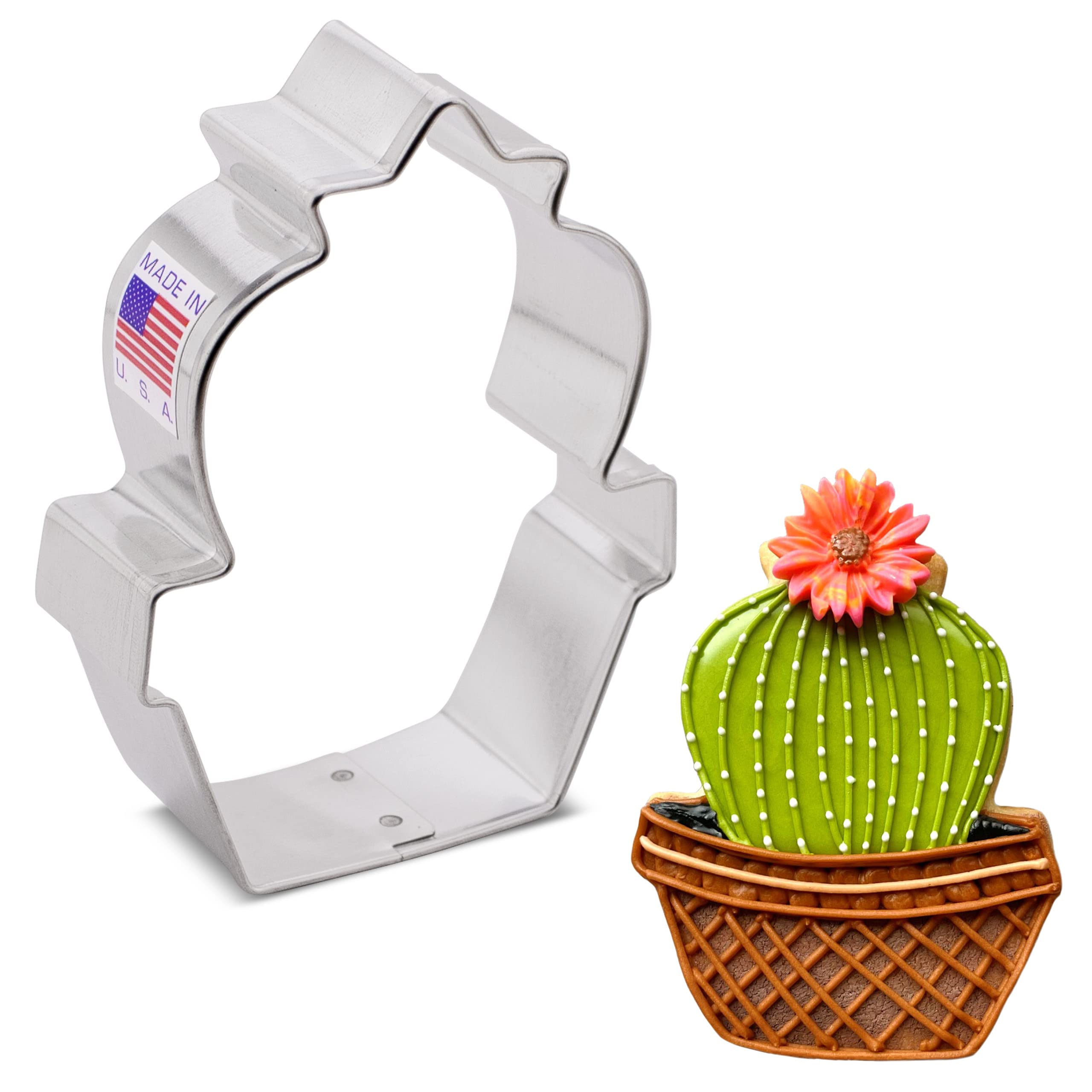 Prickly Pear Cactus Cookie Cutter, 3" Made in USA by Ann Clark