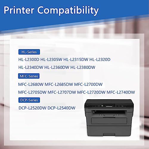 TN660 High Yield Toner Cartridge Black Compatible 2 Pack Replacement for Brother TN 660 HL-L2300D HL-L2320D HL-L2380DW MFC-L2700DW MFC-L2707DW MFC-L2740DW DCP-L2540DW Printer Toner
