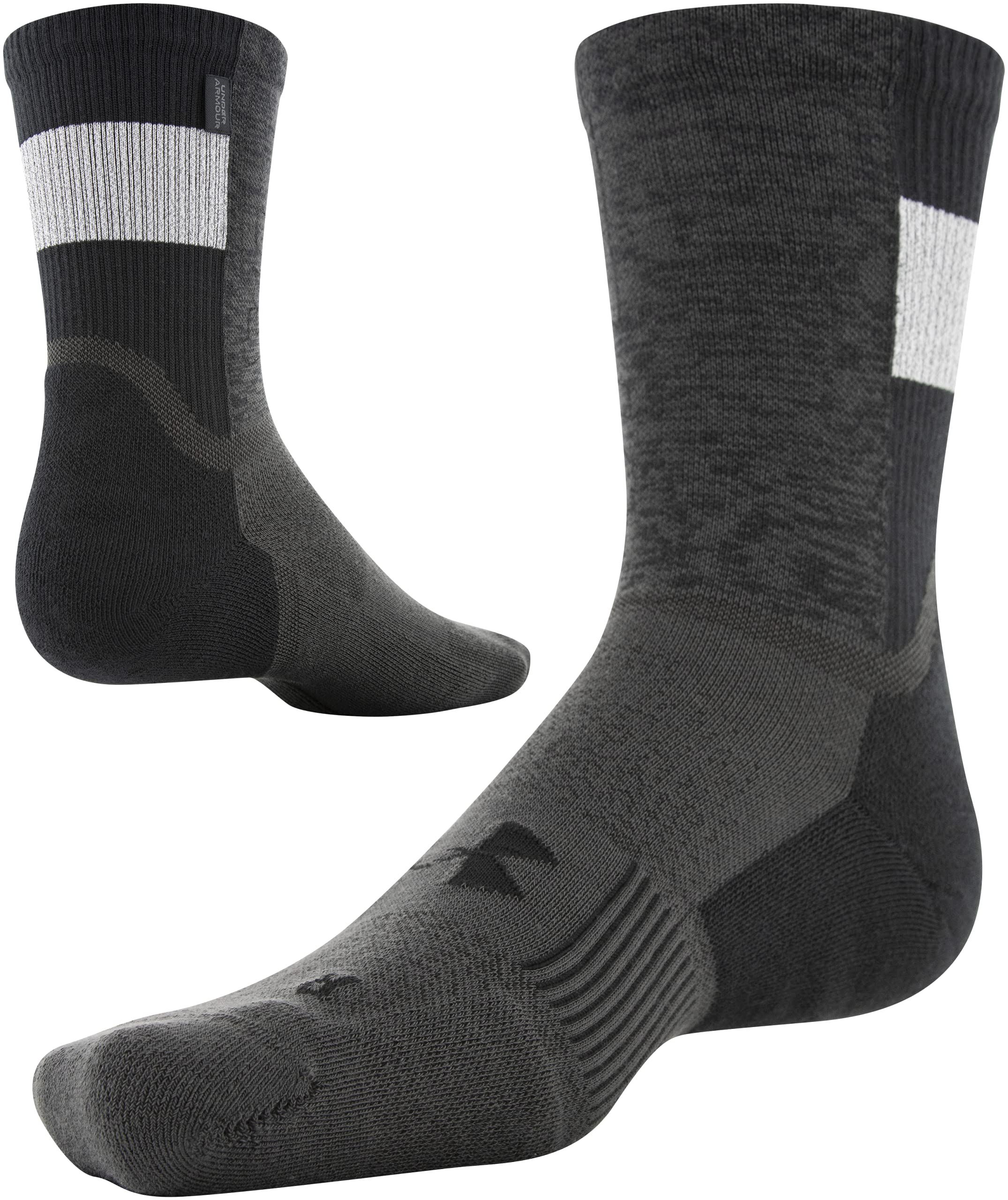 Under Armour Unisex-Adult ArmourDry Run Mid Crew Socks, 1-Pair, Black, Large