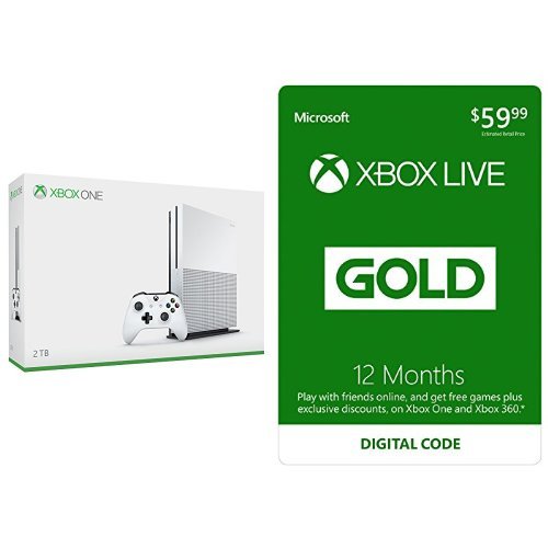 Xbox One S 2TB Console - Launch Edition + Xbox Live 12 Month Gold Membership Bundle