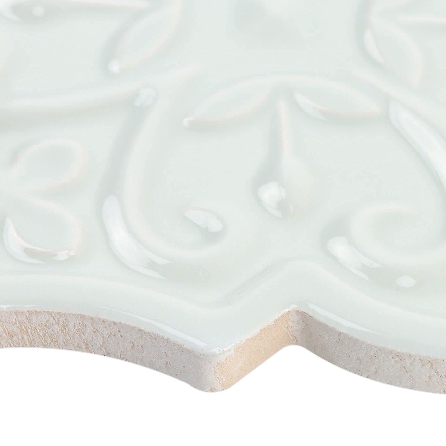 Vintage Florid Ceramic Arabesque Wall Tile (Sample, Blue)