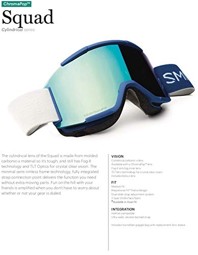 Smith Squad Snow Goggles Black w/ ChomaPop Sun Platinum Mirror and Yellow Lens