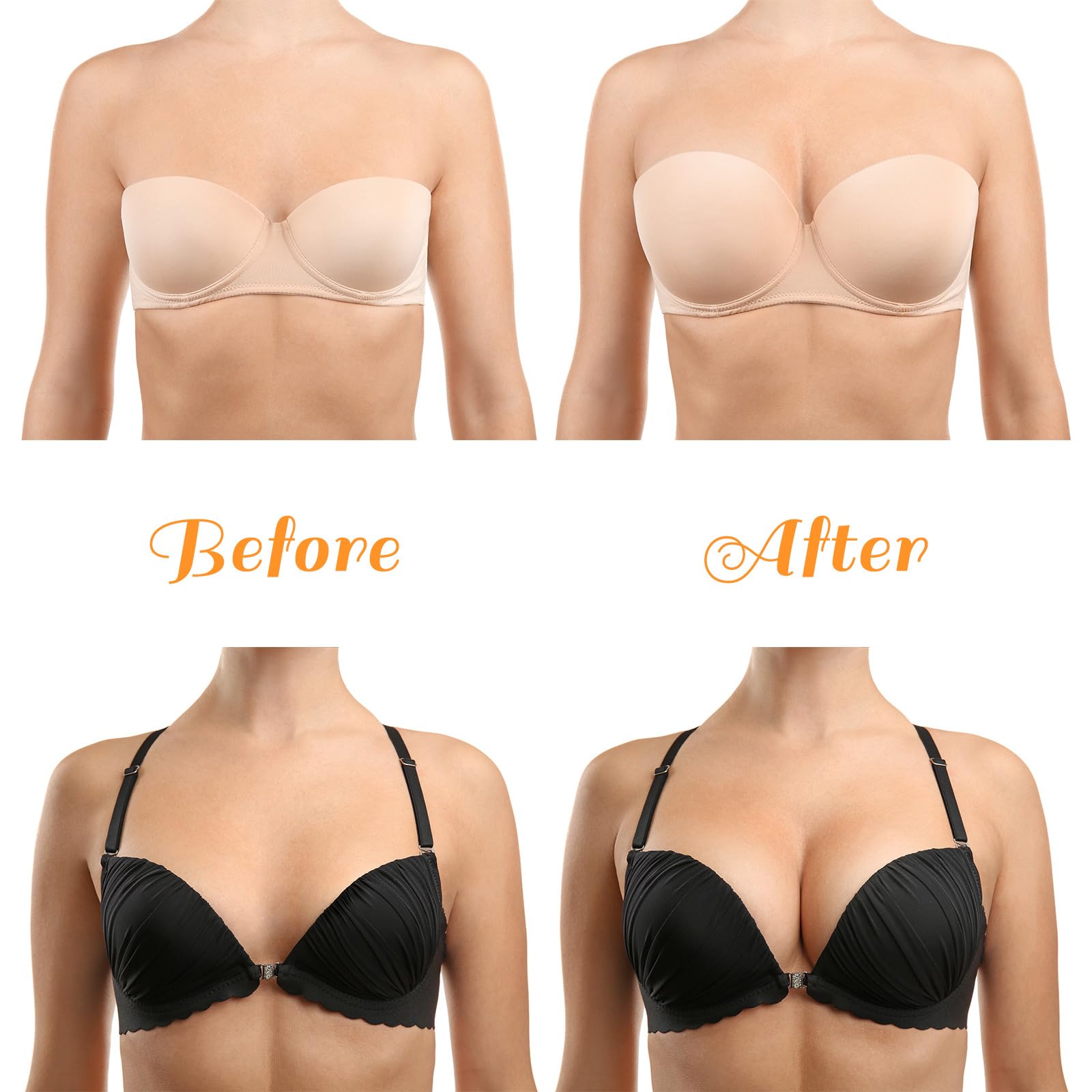 SATINIOR 12 Pairs Silicone Bra Inserts Breathable Breast Enhancers Waterproof Reusable Bra Pads Non Slip Bra Cups