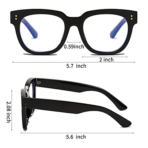 Z&L HOUSE 2 Pack Lightweight Reading Retro Square Eyeglasses Frame Filter Blue Ray Computer Game UV Ray Filter Glasses for Men Women Anti Glare Blue Light Blocking Glasses