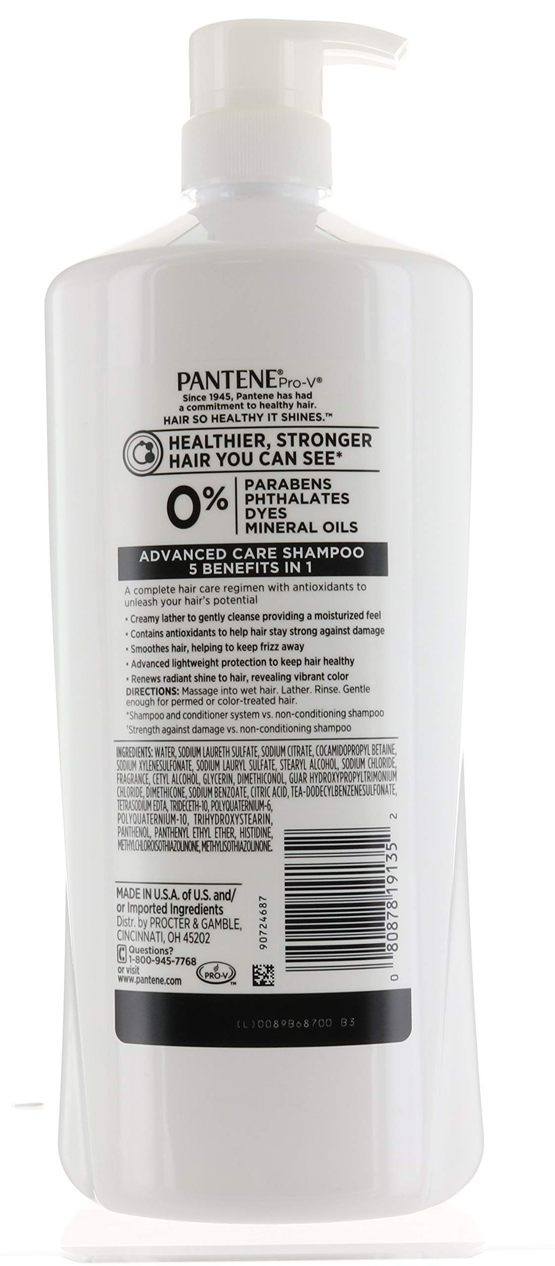 Set Pantene Advanced Care Shampoo and Conditioner 5 in 1 Moisture, Strength, Smoothness, Pro-vitamin B5 Complex 38.2 FL/OZ each - Packaging May Vary