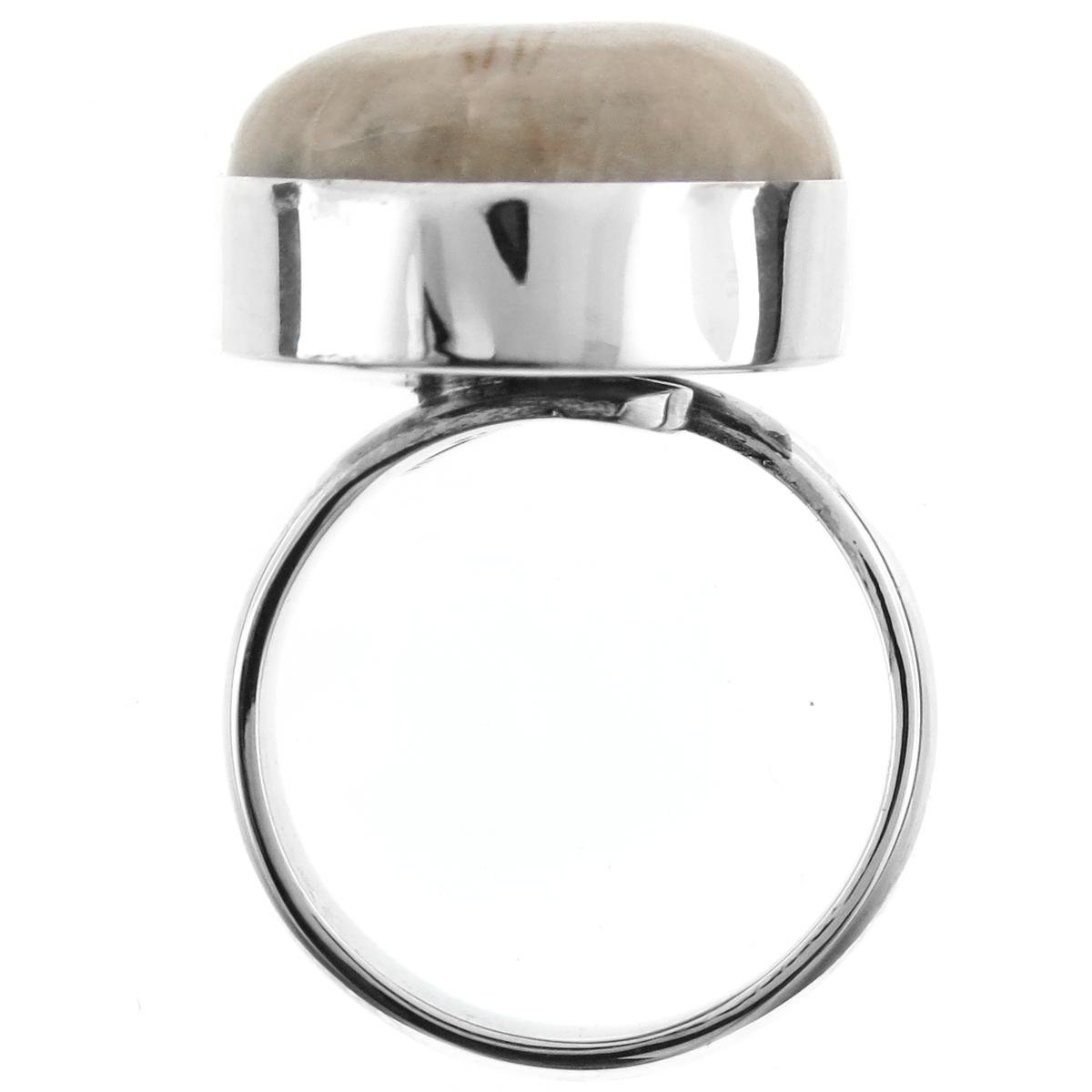 RingSize 7 Sand Dollar Fossil 925 Sterling Silver Adjustable Ring