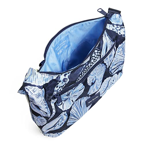 Vera Bradley Women's Recycled Lighten Up Reactive Crossbody Sling Purse, Morning Shells Blue, One Size