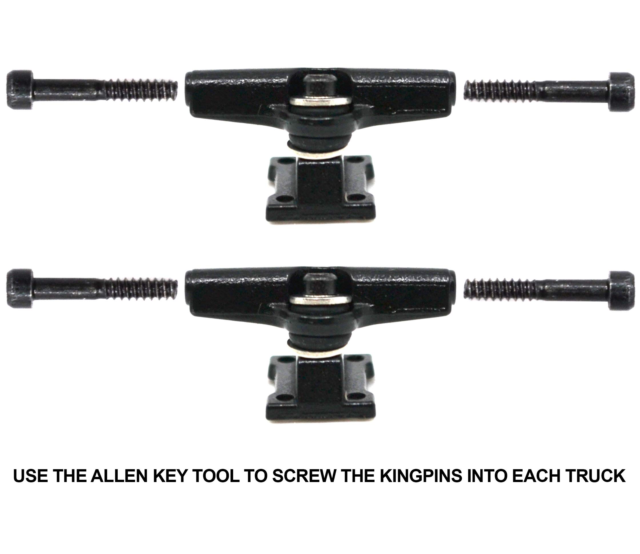 Teak Tuning Adjustable Width Fingerboard Trucks - Locking System - Allen Key Kingpin Style - Purple