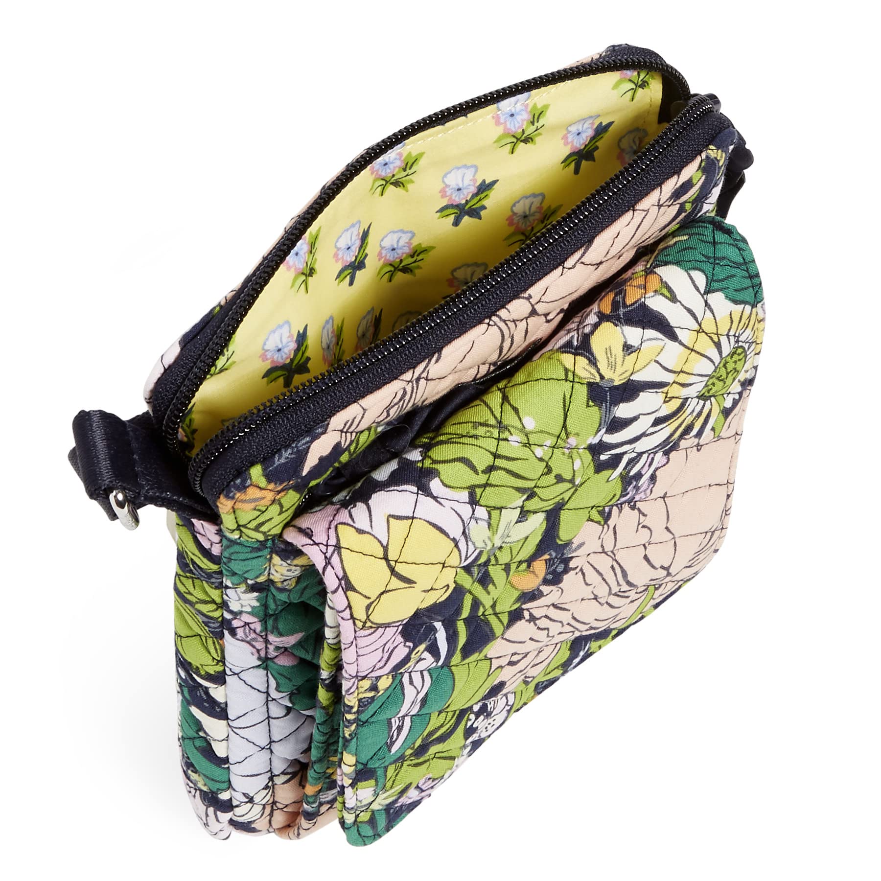 Vera Bradley Women's Cotton Mini Hipster Crossbody Purse With RFID Protection, Black Bandana Medallion, One Size