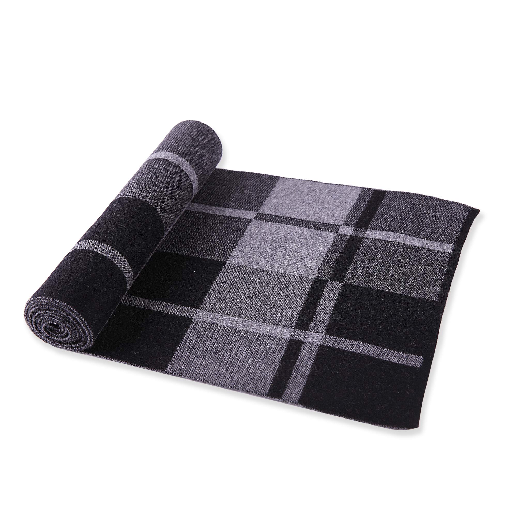 RIONA Men's 100 Australian Merino Wool Scarf Knitted Soft Warm Neckwear