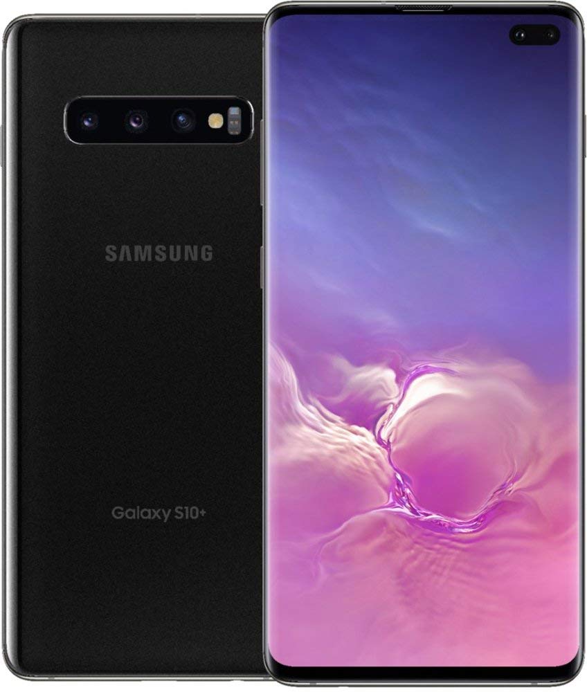 SAMSUNG Galaxy S10+ Plus (128GB, 8GB) 6.4" AMOLED, Snapdragon 855, IP68 Water Resistant, 4G LTE (Fully Unlocked US Model for T-Mobile, AT&T, Verizon, Global) G975U1 (Wireless Charger Bundle, Black)