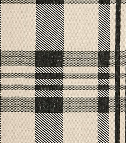 SAFAVIEH Courtyard Collection Accent Rug - 4' x 5'7", Black & Bone, Plaid Design, Non-Shedding & Easy Care, Indoor/Outdoor & Washable-Ideal for Patio, Backyard, Mudroom (CY6201-216)