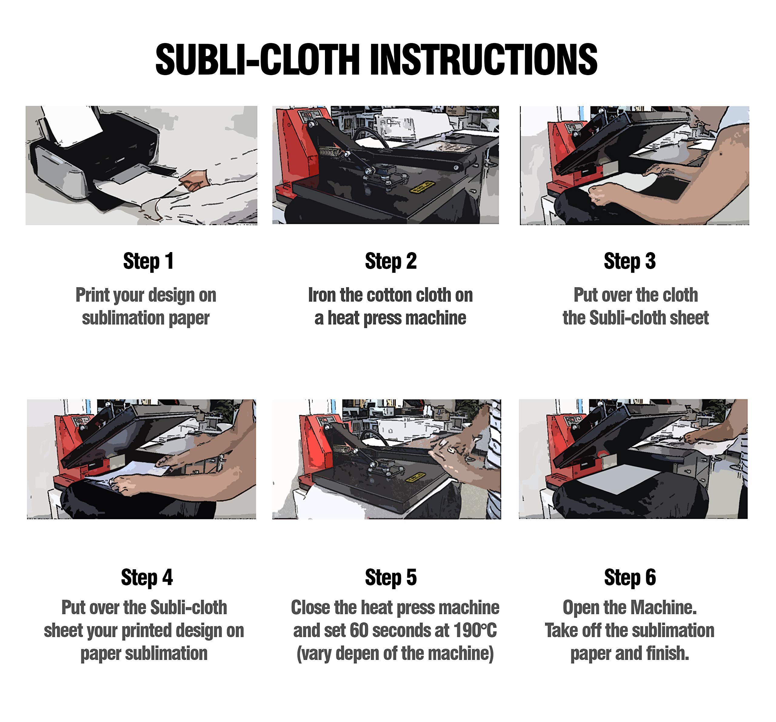 Subli-Cloth Cotton Sublimation Dark & Light Cloth Fabric Sheet Pack (A4 x 20 Units) (21cmx29cm)
