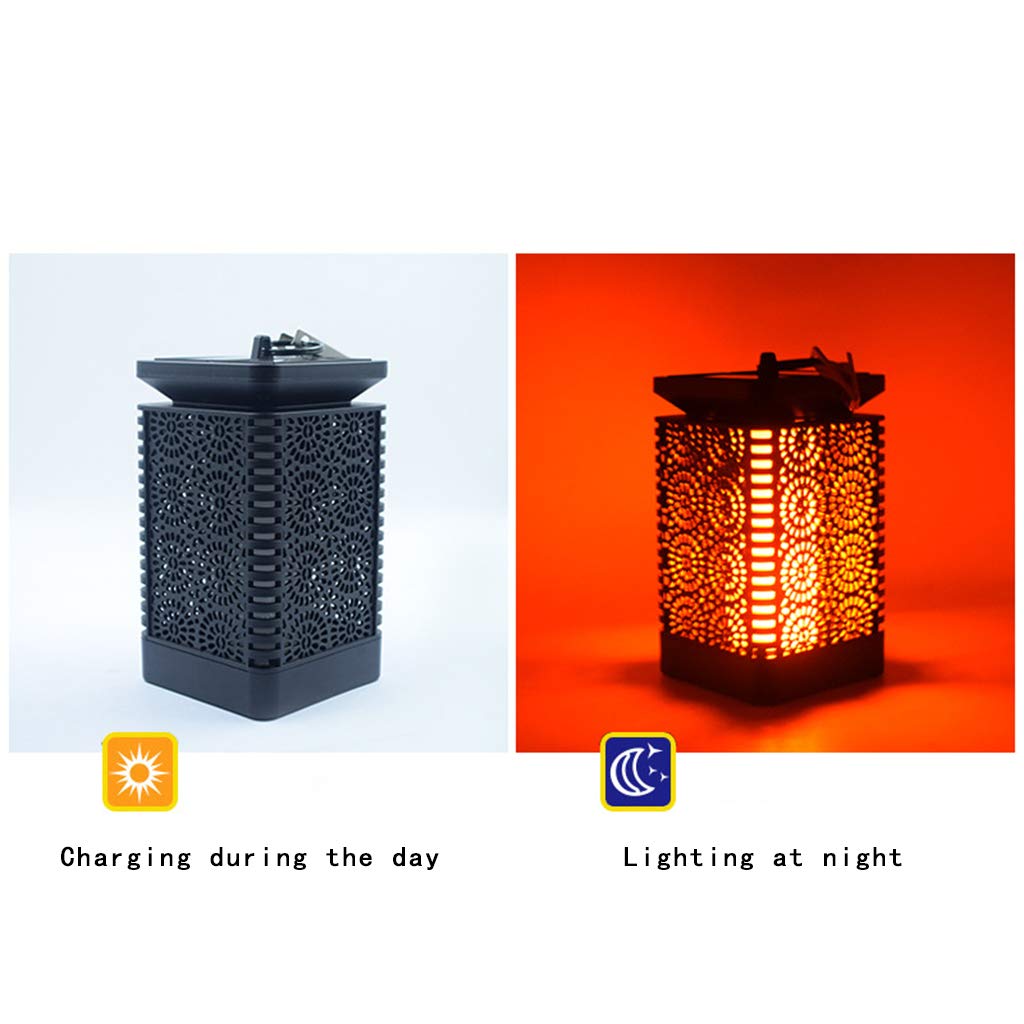 Solar Light Outdoor Simulation Flame Light Home Garden Landscape Lighting, LED Intelligent Light Control Induction Light Black Outdoor Waterproof Light