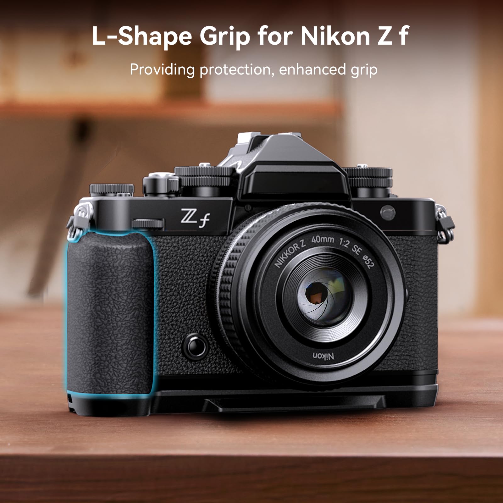 SmallRig Z f Handgrip L-Shape Grip for Nikon with Ergonomic Silicone Grip, Built-in Quick-Release Plate for Arca for Quickly Switch on Gimbal/Tripods/Handheld Shooting - 4262