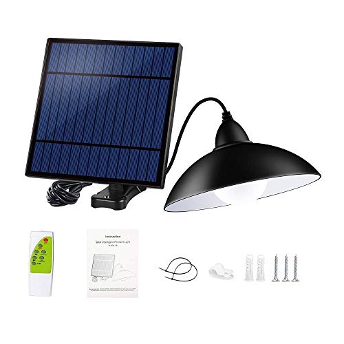 Solar Powered Pendant Lights, Awanber 12 LED (Equivalent to 50W Incandescent Brightness) Waterproof Remote Control Indoor Outdoor Hanging Lamp for Garden, Garage, Pathway, Yard, Patio, Lawn, Balcony