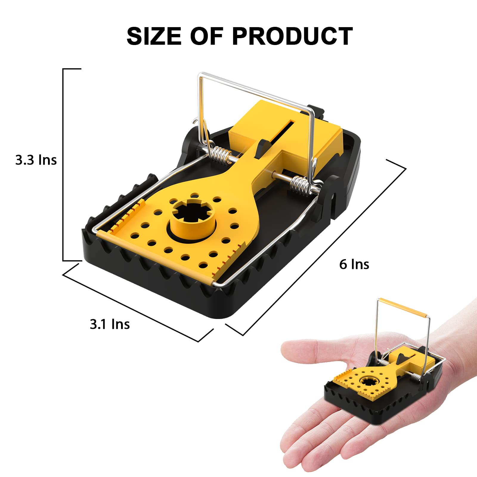 TOIUOT Mouse Traps Indoor for Home,Quick Sensitive Effective Mouse Trap, Powerful Rat Traps Indoor with Teeth-Like Design Bait Cup, Reusable Sanitary Mice Traps for House Indoor Outdoor(12 Pack)