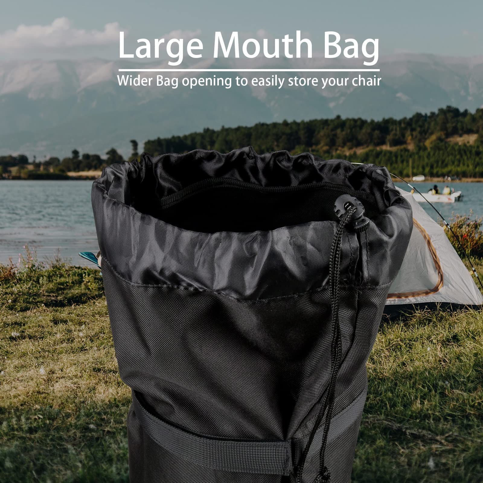 Xxerciz Foldable Camp Chair Replacement Bag Carrying Bag Large Mouth Bag with Shoulder Strap for Outdoor Camping, Heavy Duty Large Storage Folding Chair Bag 48 inches (Chair is not Included)