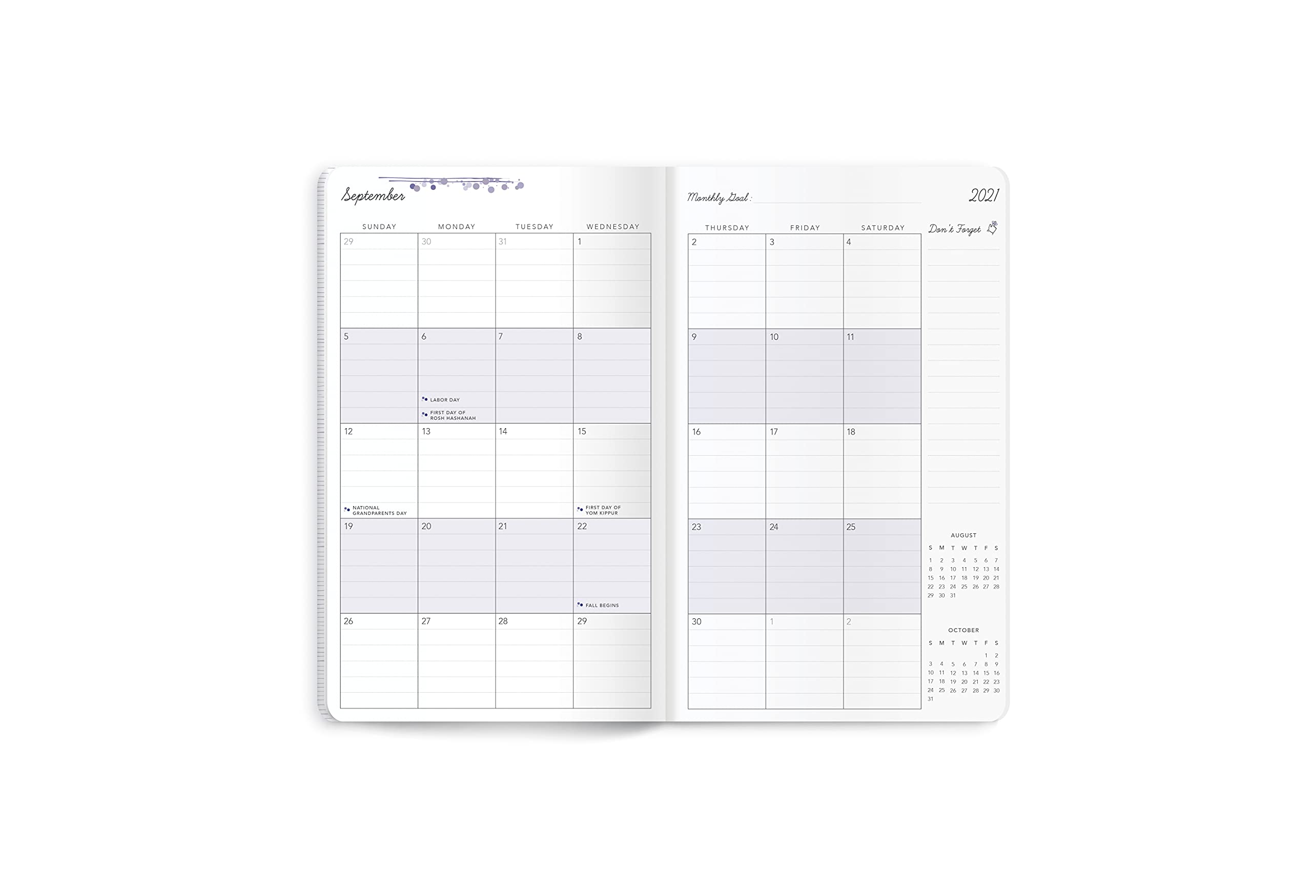 Southworth Academic Planner (July 2021-June 2022), 5" x 8", Cobalt Metallic Stripe, 28 lb./105 gsm Paper, Medium Flex (92121)