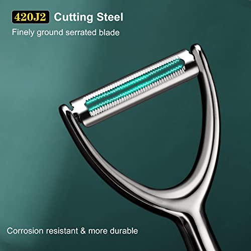 SUCCFLY Vegetable Peeler Stainless Steel, Premium Potato Peelers for Kitchen, Veggie Fruit Peeler, Apple Carrot Cucumber Peeler,Ultra Sharp Rotary Blade, Heavy Duty Ergonomic Handle (5-year warranty)