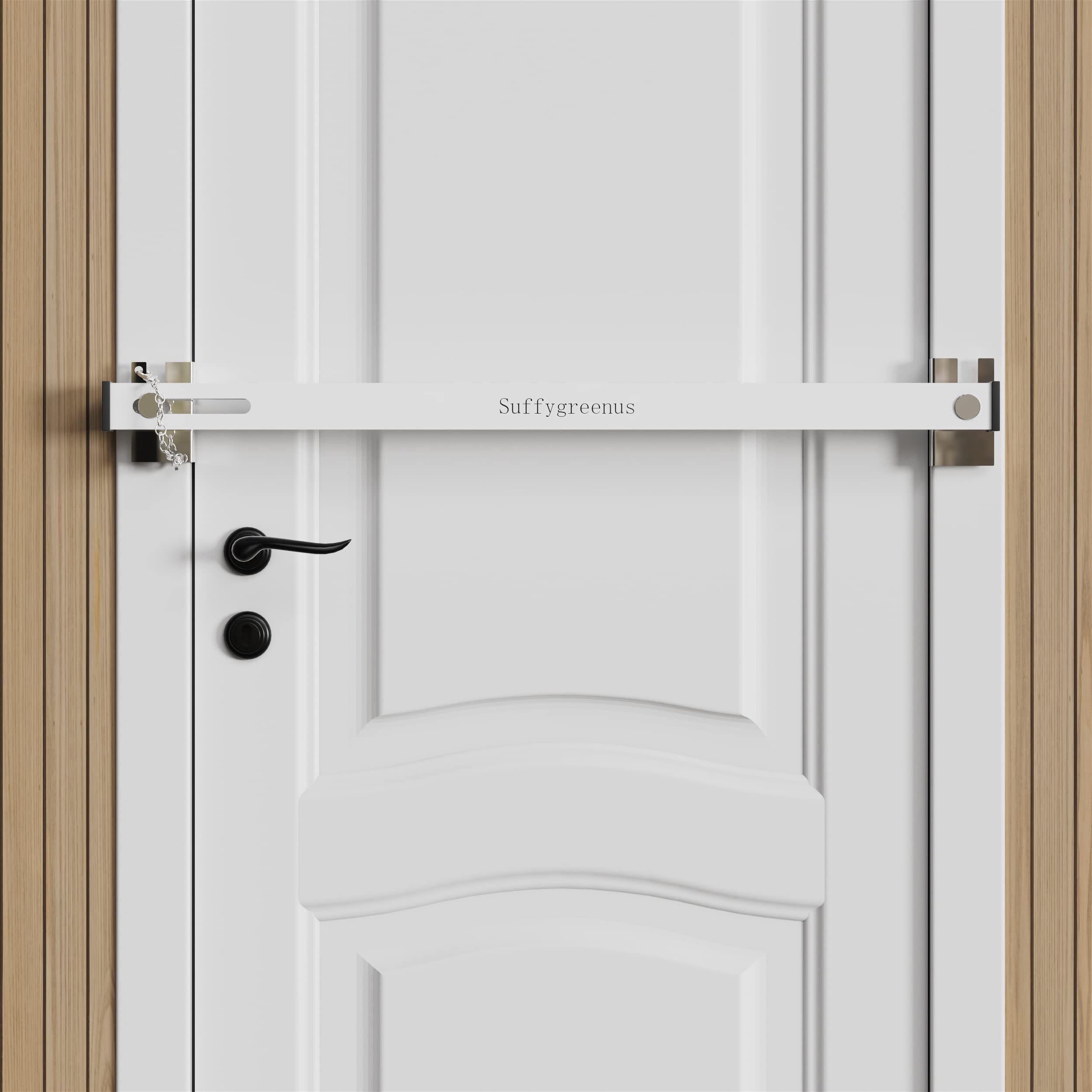 Stuffygreenus Door Security Bar, Door Stoper Home Defense Security Devices for Front Door with a Proper Security Door Barricade Lock (for a 31-34"Wide Door)