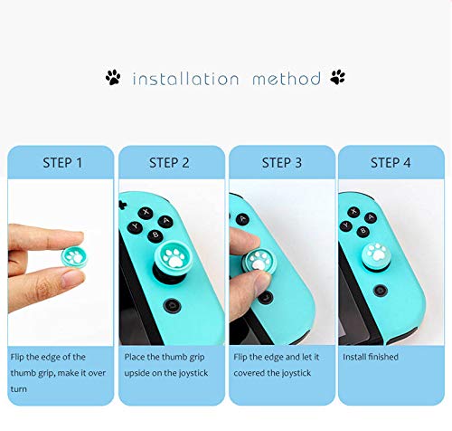 Snow Abonci Thumb Grip Caps, Joystick Cap for Switch & Lite Animal Crossing, Soft Silicone case for Joy-Con Controller(Green & Blue)