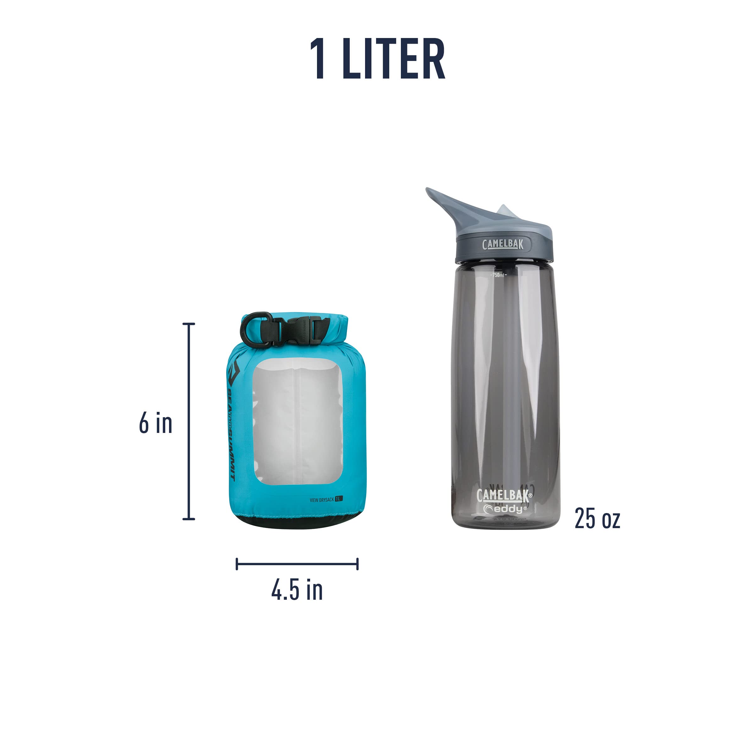 Sea to Summit View Dry Sack, See-Thru Dry Bag, 1 Liter, Pacific Blue