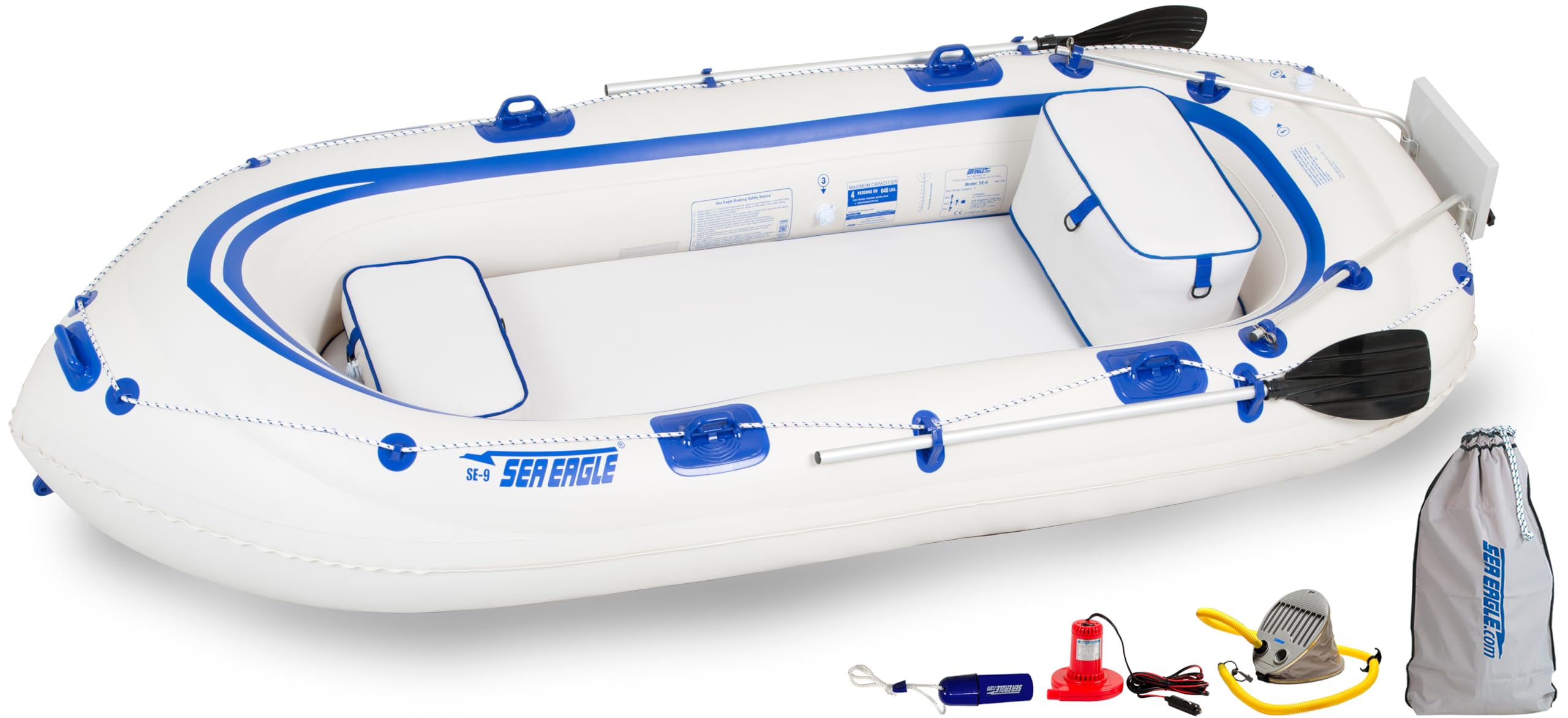 Sea Eagle SE9 Inflatable Motormount Boat - Fisherman's Dream Package