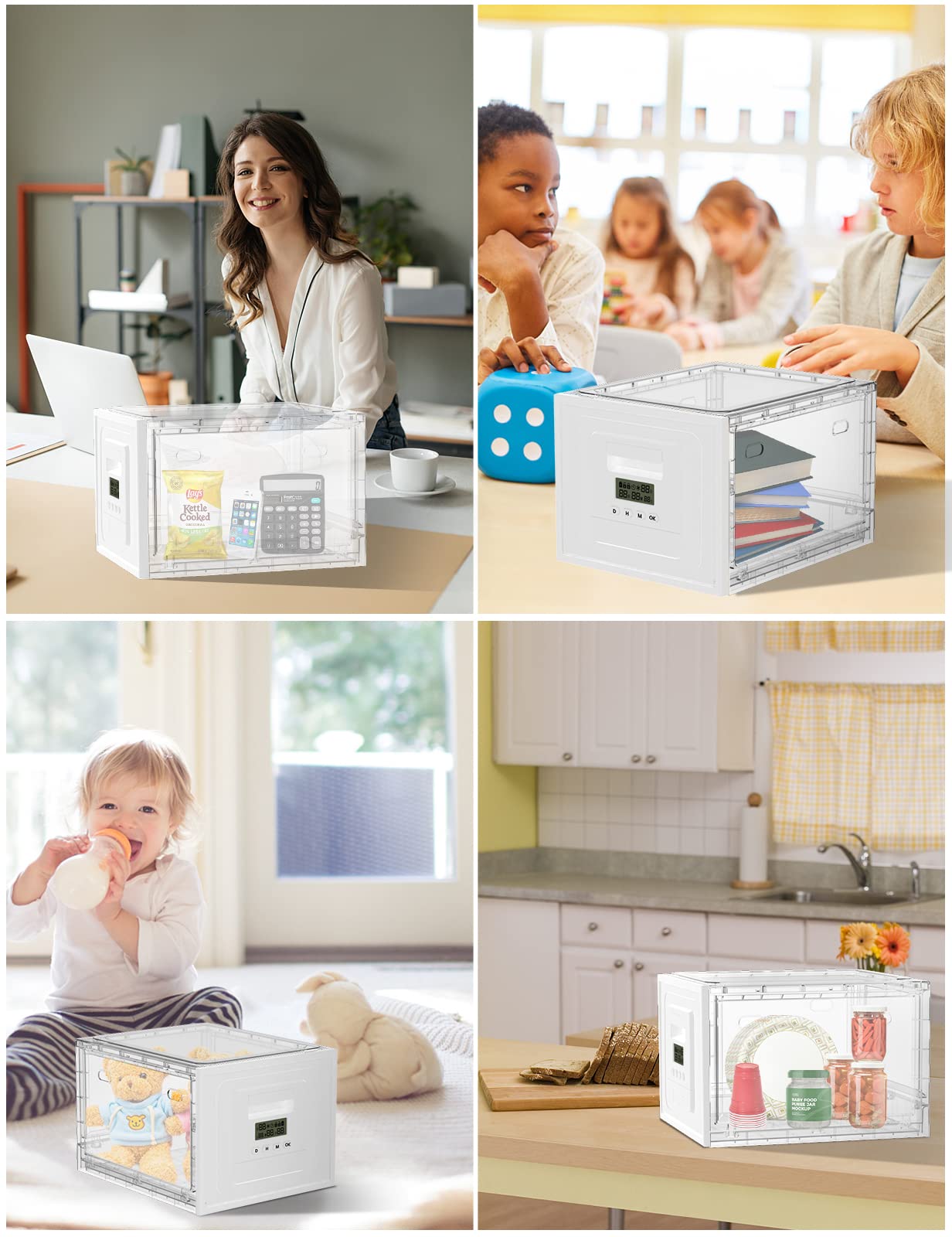 Time Lock Box for Medication, Phone Jail Lock Box with Timer, Timed Locking Container for Snacks Kitchen Food Safe