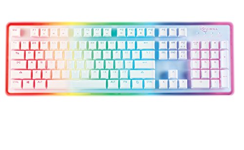 ROSEWILL Gaming Keyboard, RGB LED Backlit Wired Membrane Mechanical Feel Keyboard with Removable Keycaps and Wrist Rest