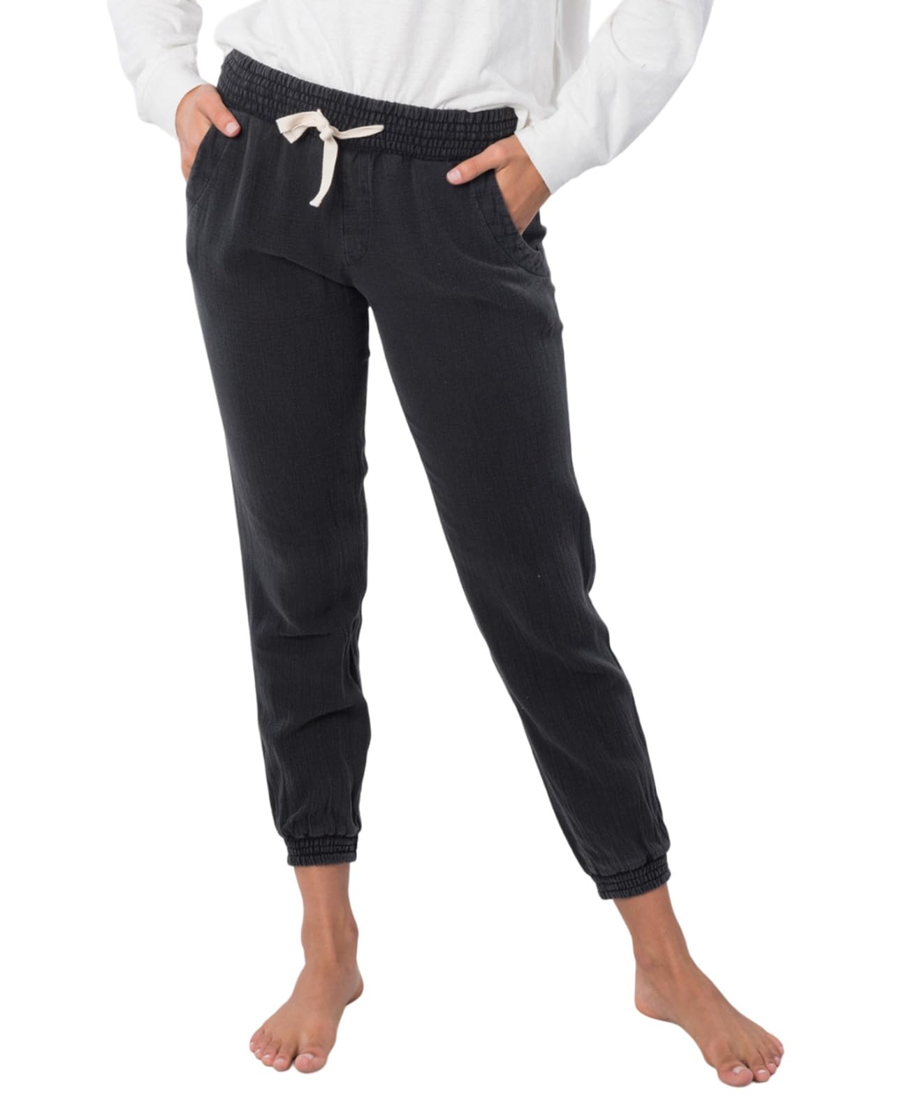 Rip Curl Misses Classic Surf, Casual Stretch Beach Pants for Women, Black, X-Large