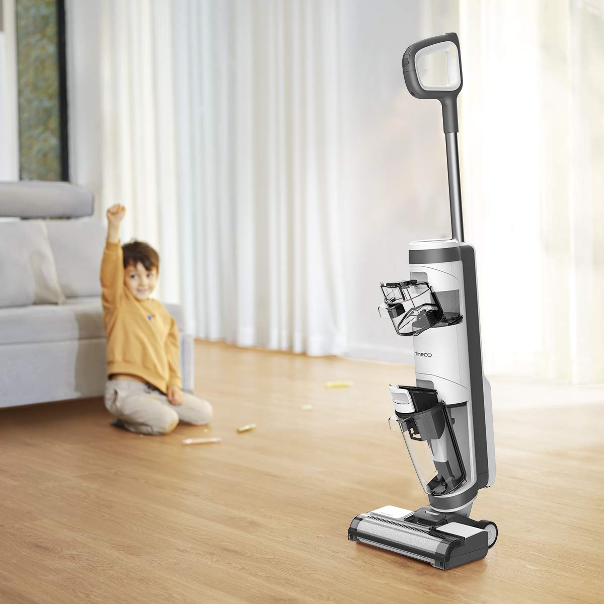 Smart Cordless Wet Dry Vacuum 2-in-1 Lightweight Handheld Vacuum Cleaner Floor Washer Great for Sticky Messes and Pet Hair