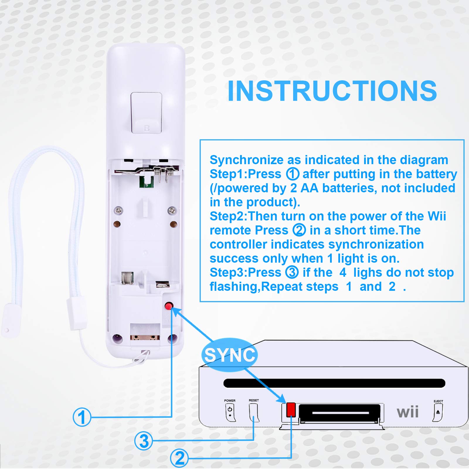 SogYupk 2 Pack White Wireless Controller, A Replacement for Wii Remote Controller, Compatible with Wii/Wii u Console, with Silicone Case and Non-Slip Wrist Strap (2 White)