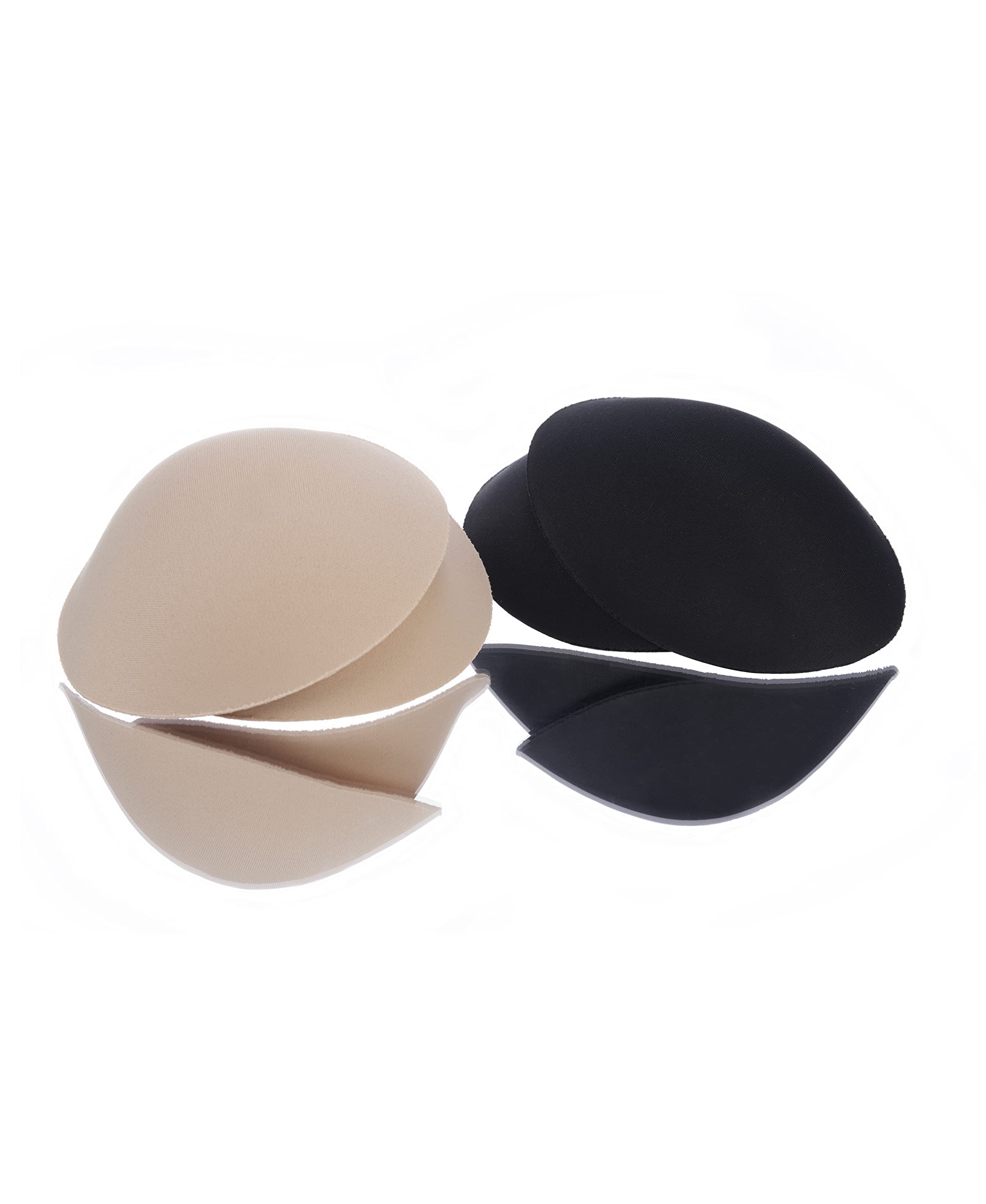 SMART CUPS Bra Pads Insert 2 Pairs Bra Inserts D/DD Cups Bra Replacement Pad Black& Nude