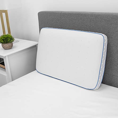 SensorPEDIC Memory Foam Pillow Standard Size, Therapeutic Memory Foam, Cooling Gel Technology, Luxury Cooling Cover, Breathable Foam Technology, Supportive for All Sleep Positions, Standard Size
