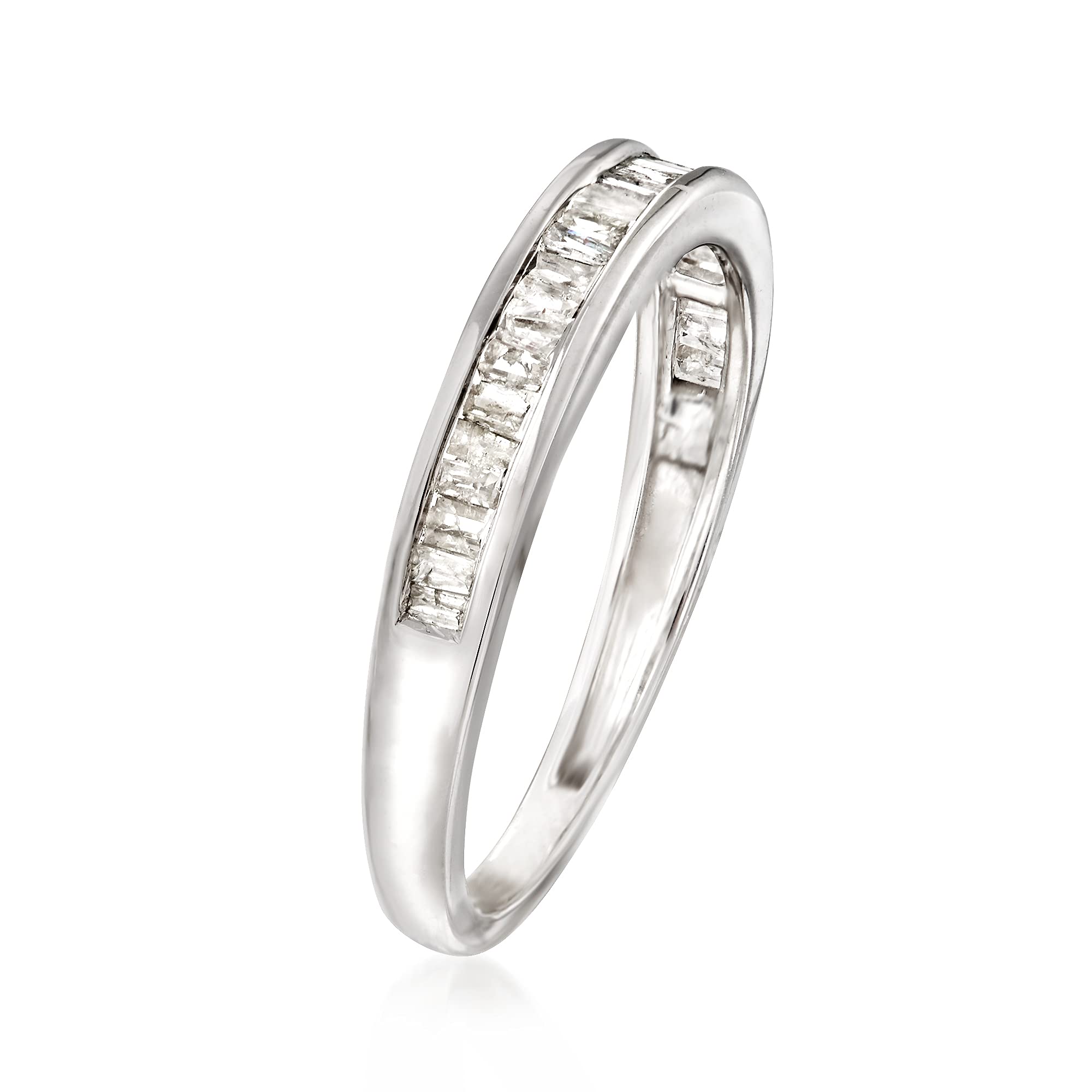 Ross-Simons 0.25 ct. t.w. Baguette Diamond Ring in Sterling Silver. Size 8
