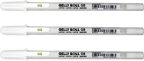 SAKURA - 37488 Gelly Roll Classic 08 (Medium Pt.) 3 Pack Pen, White